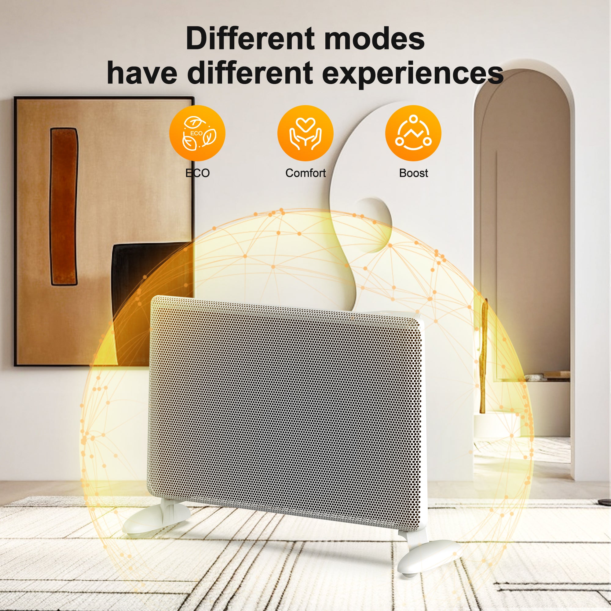 1500-W convection wall mounted room heater with thermostat and remote ...