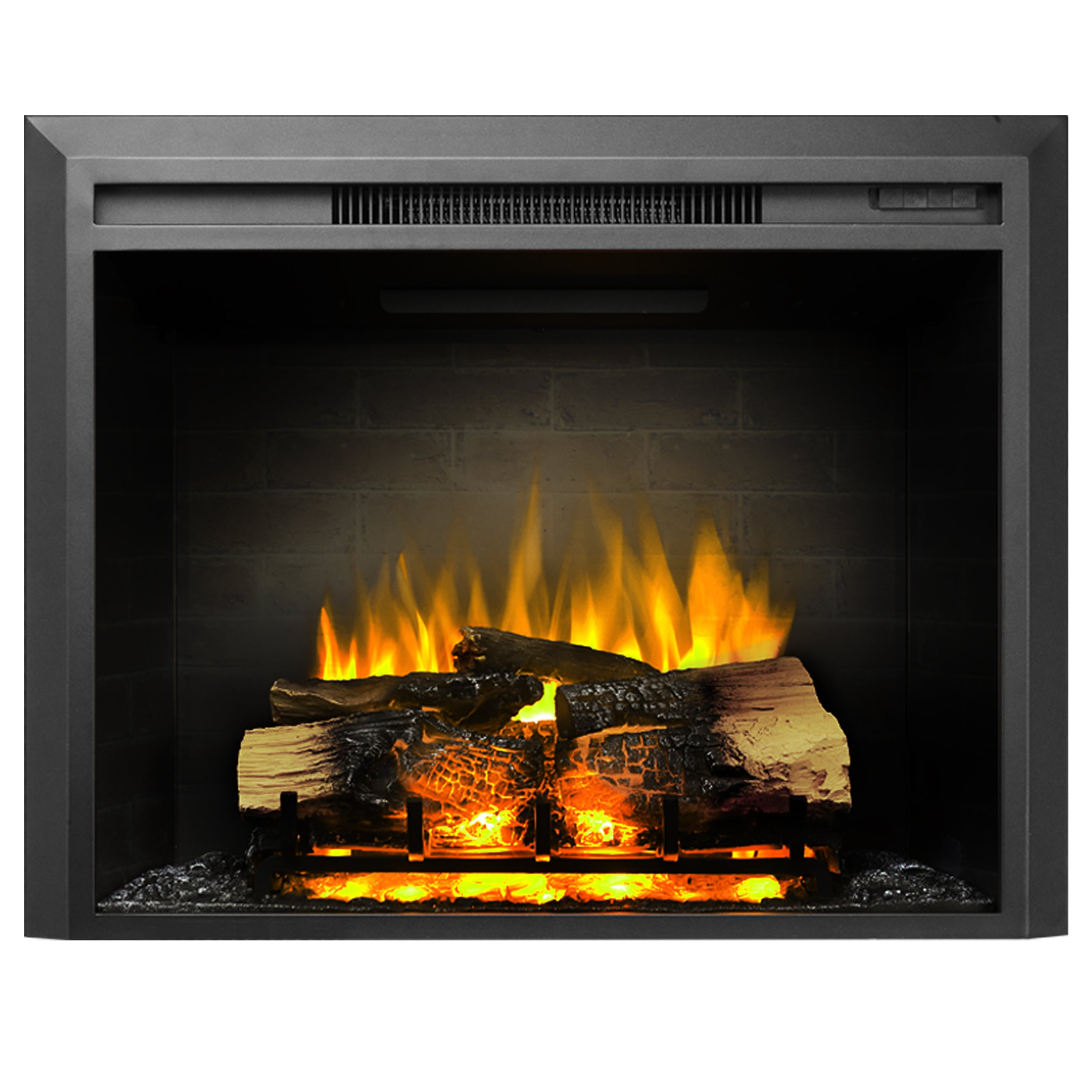 28 in. Electric Fireplace Insert, Remote Control, Adjustable Flame Bri ...