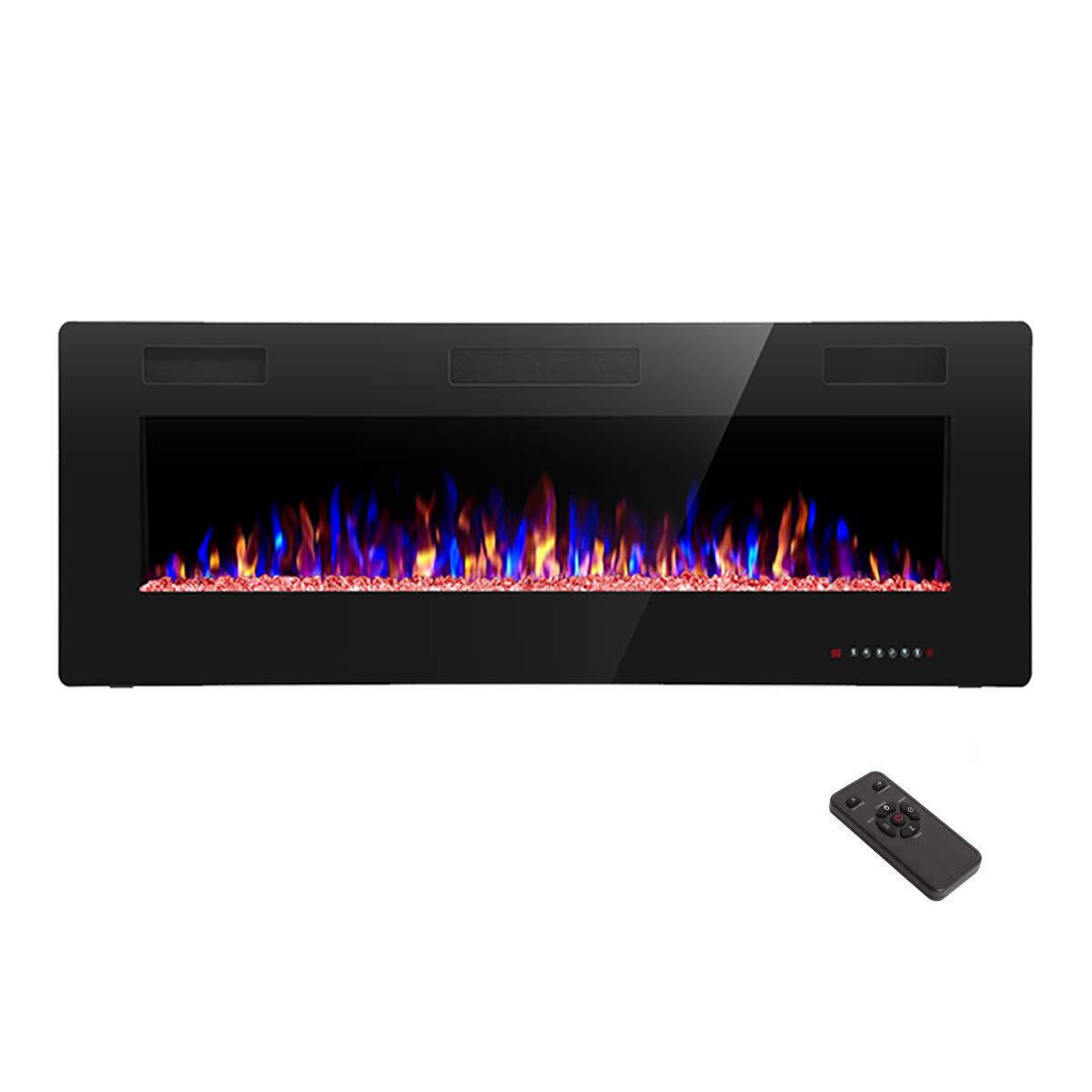 50 in. Wall Mounted Electric Fireplace, Remote Control – EdenDirect